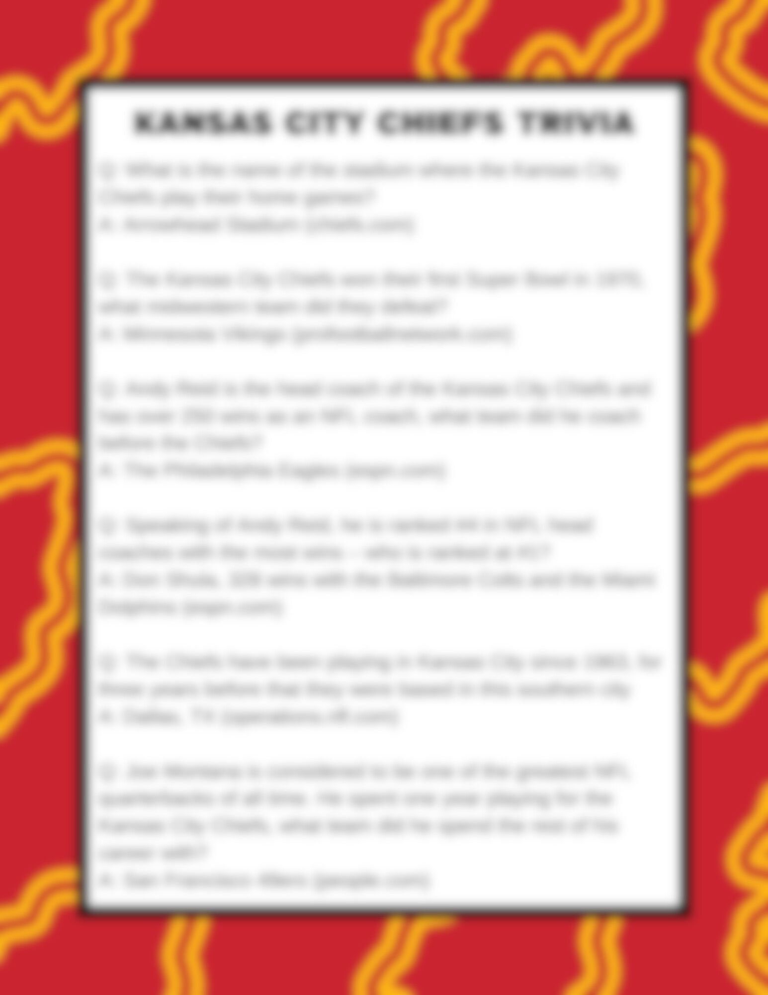 Kansas City Chiefs Trivia | NFL Quiz Game | Kansas City Chiefs Football ...