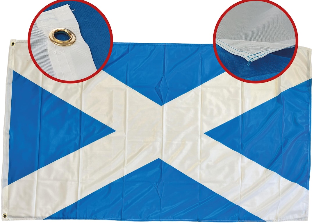 Heavy Duty 5ft X 3ft Scotland Flag Extra Strong 110D Knitted Polyester ...