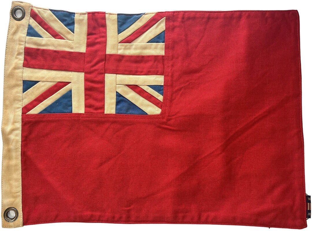 Red Ensign Flag Fully Sewn Merchant Navy Duster 49cm X 33cm Vintage ...