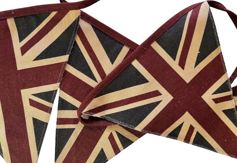 Vintage Union Jack Textile Bunting 9 Flags 4m Length - Etsy UK