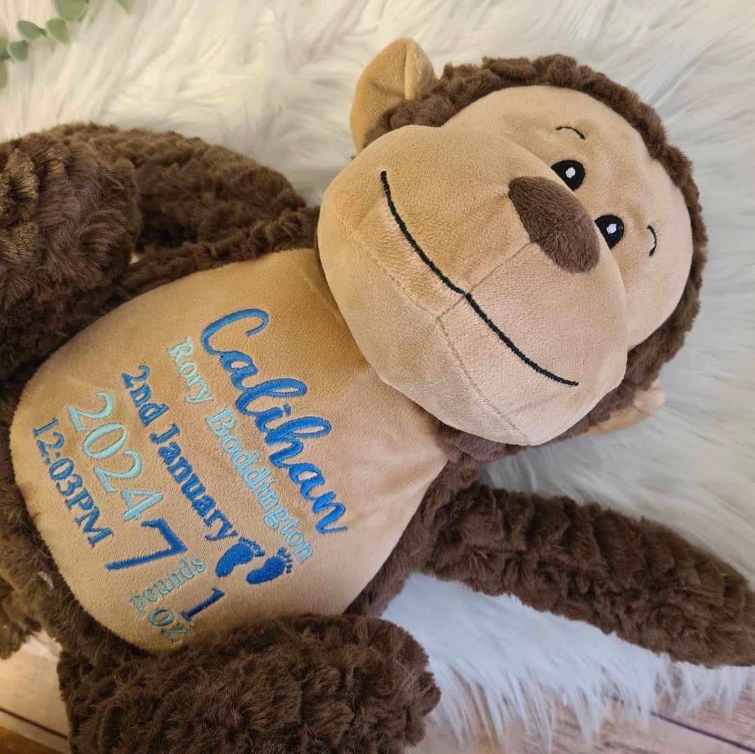 Personalised Teddy Bear Embroidered With Babies Birth Details Makes a ...