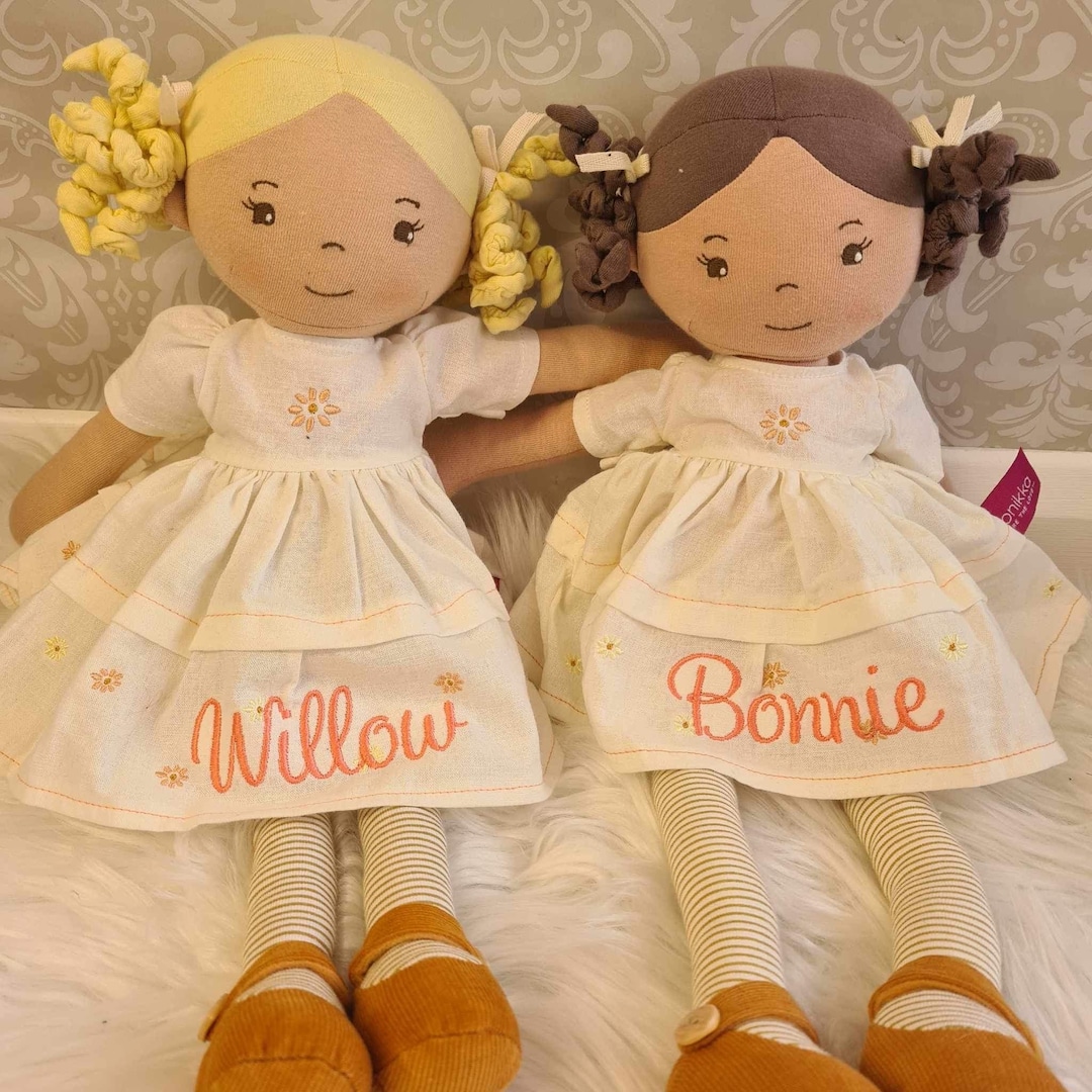 Personalised Doll Soft Doll With Embroidered Name. Perfect for 1st ...