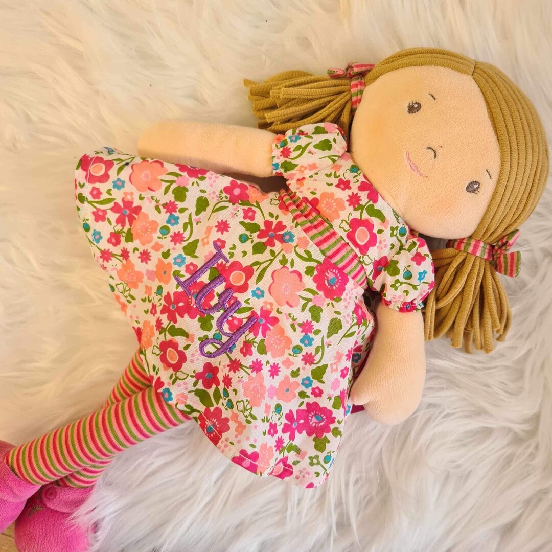 Personalised Doll Soft Doll With Embroidered Name. Perfect for 1st ...
