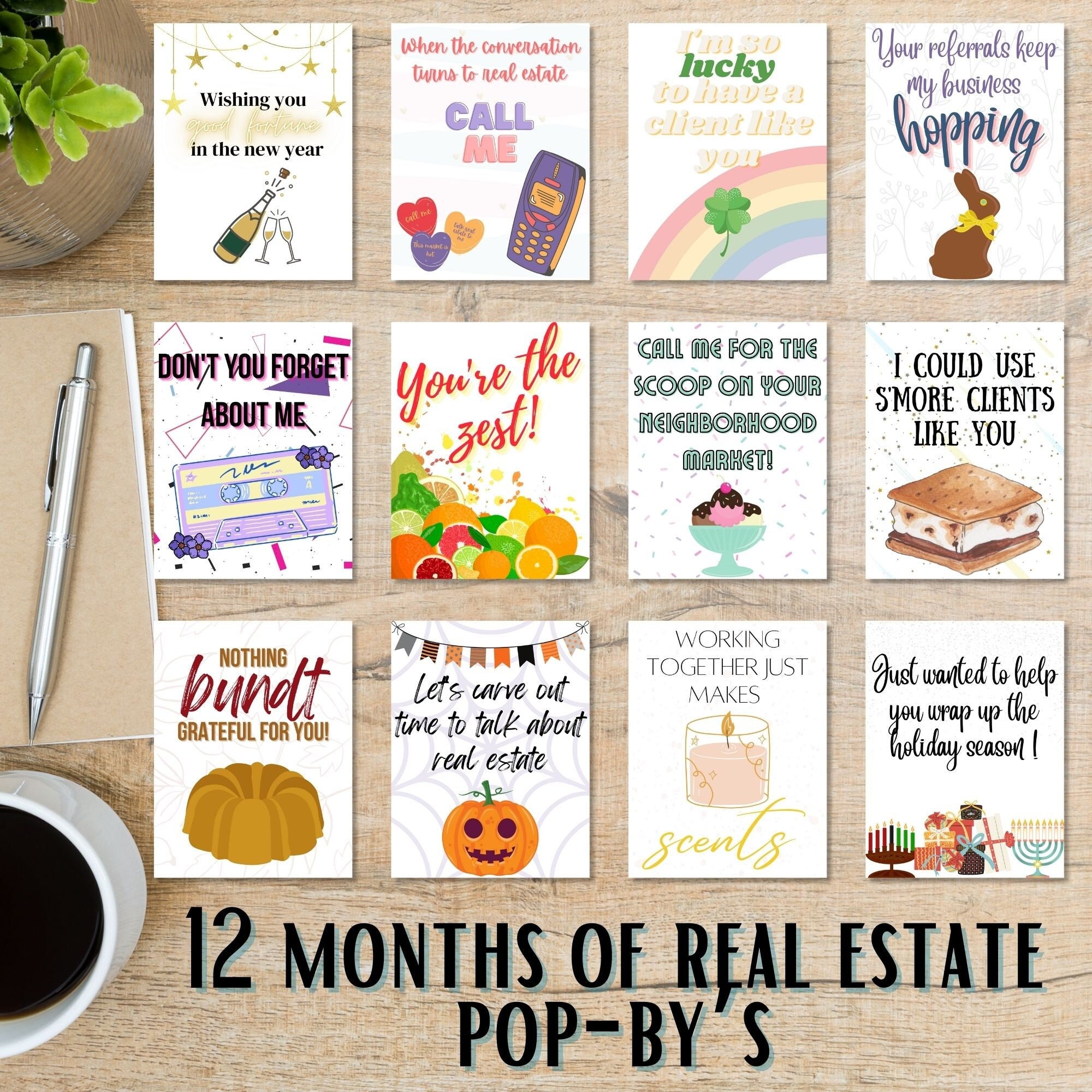 12 Months of Real Estate Pop-by's (instant Digital Download) Pop by ...