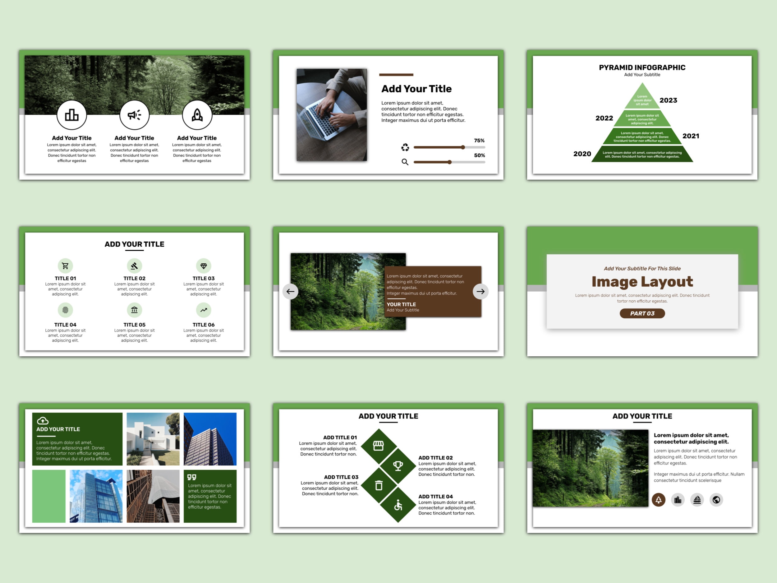 Basic Presentation Template | Powerpoint | Simple | Forest Theme - Etsy