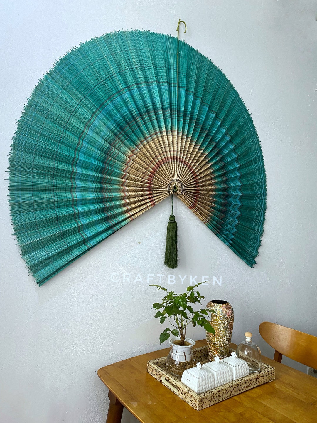 Rustic Fan Wall Decor, Fan Headboard Bamboo Headboard Christmas Holiday ...