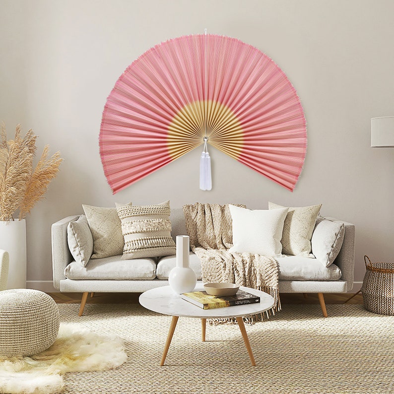 60 Inch Fan Wall Decor Bamboo Headboard Wall Hanging Giant - Etsy