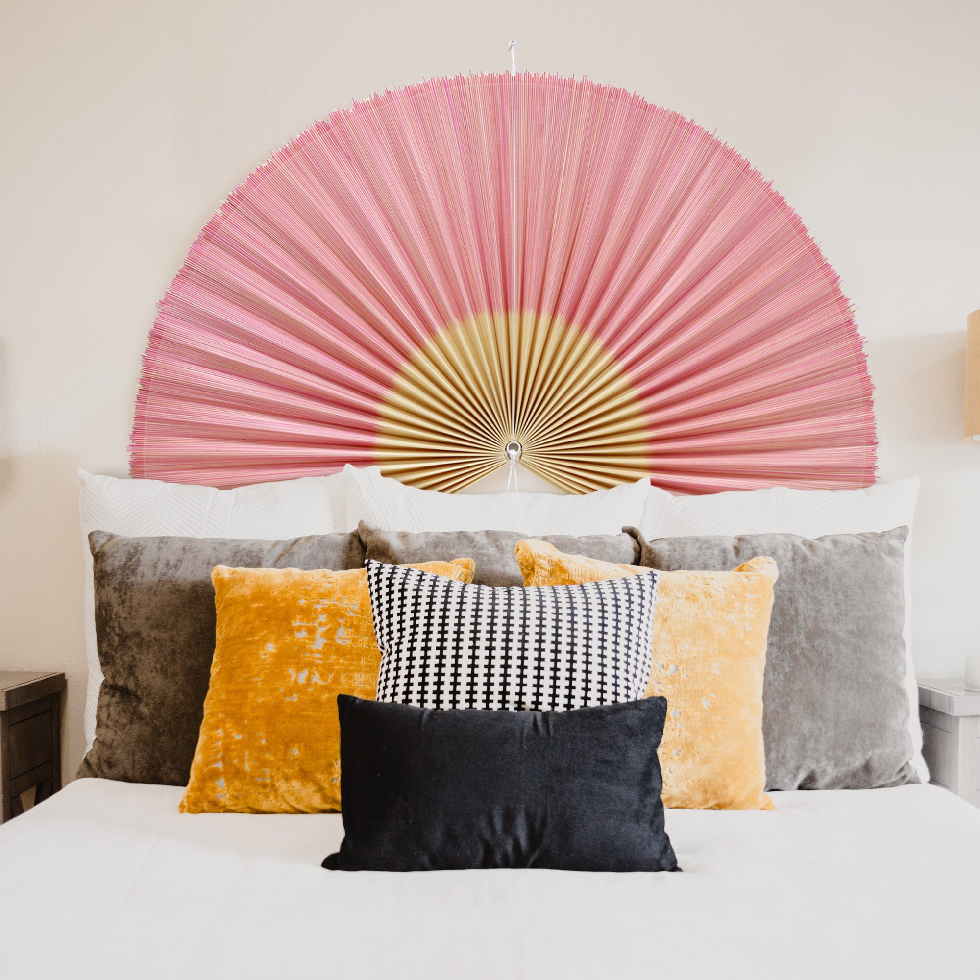 Bamboo fan headboard store