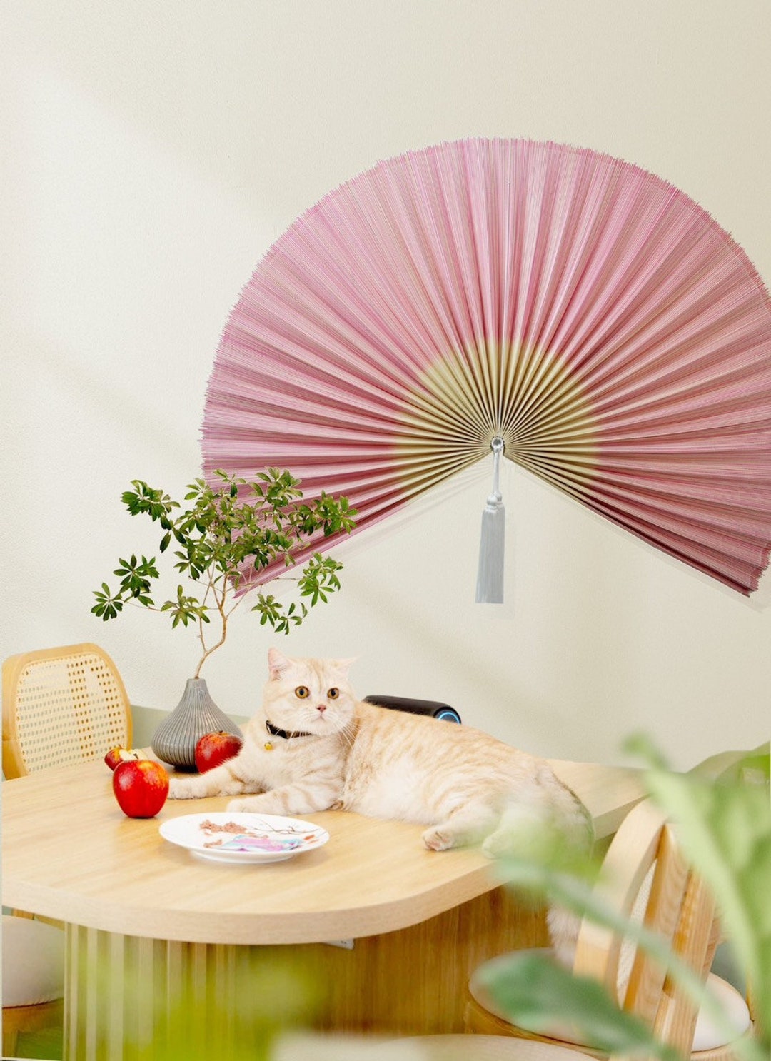 Oversized Bamboo Wall Fan, Bamboo Wall Art Decor, Wall Mounted Fans ...
