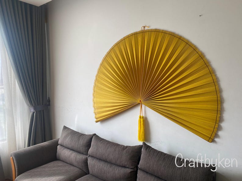 60 Inch Bamboo Wall Fan Decor | Boho Headboard Wall Hanging - Etsy