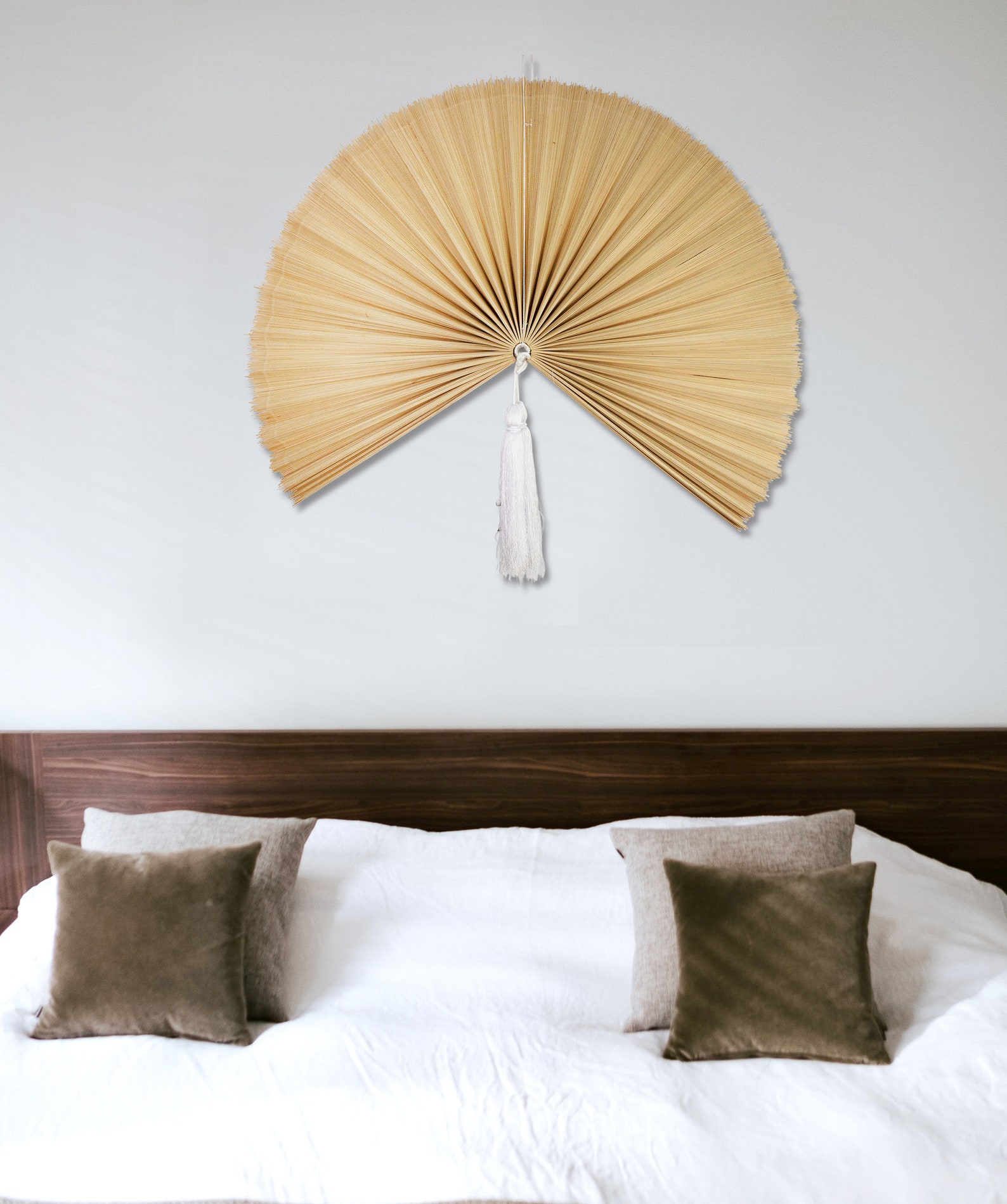 Rustic Fan Wall Decor Fan Headboard Bamboo Headboardwall | Etsy