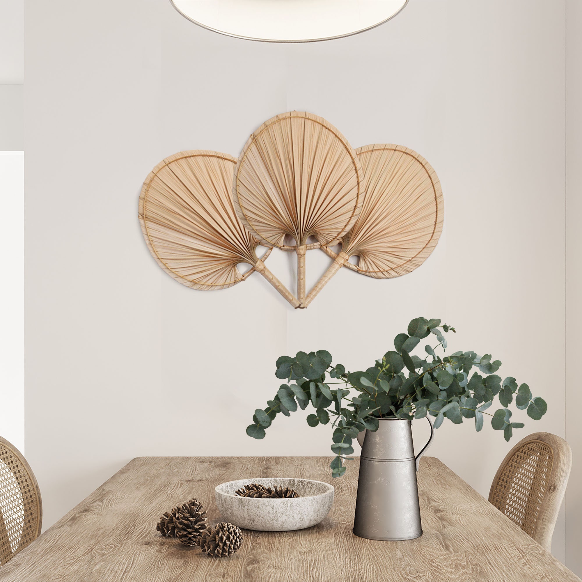 Palm Leaf Hand Fan and Wall Decor Wall Hanging Pendan Fan Boho | Etsy