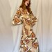 60s Trumpet Sleeve Floral Print Psychedelic Maxi Dress - Etsy