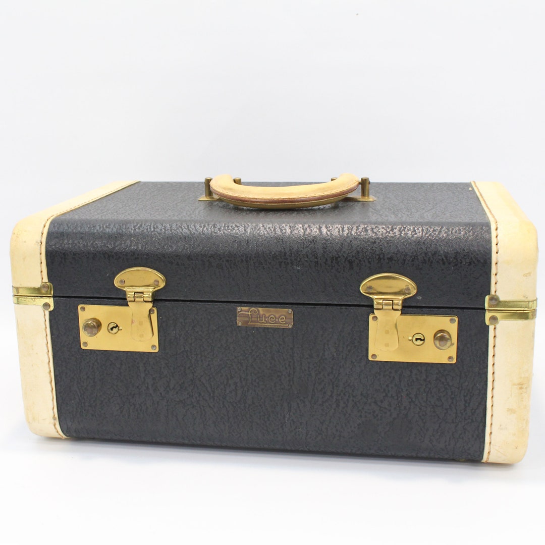Vintage Luce Brown Train Case Carry on With Mirror / Brass Hardware ...