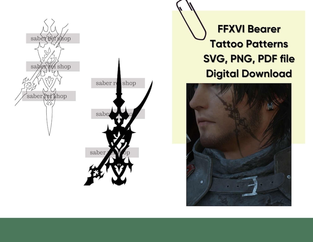 FF16 Bearer Mark Tattoo Pattern FFXVI Clive Digital Template Download ...