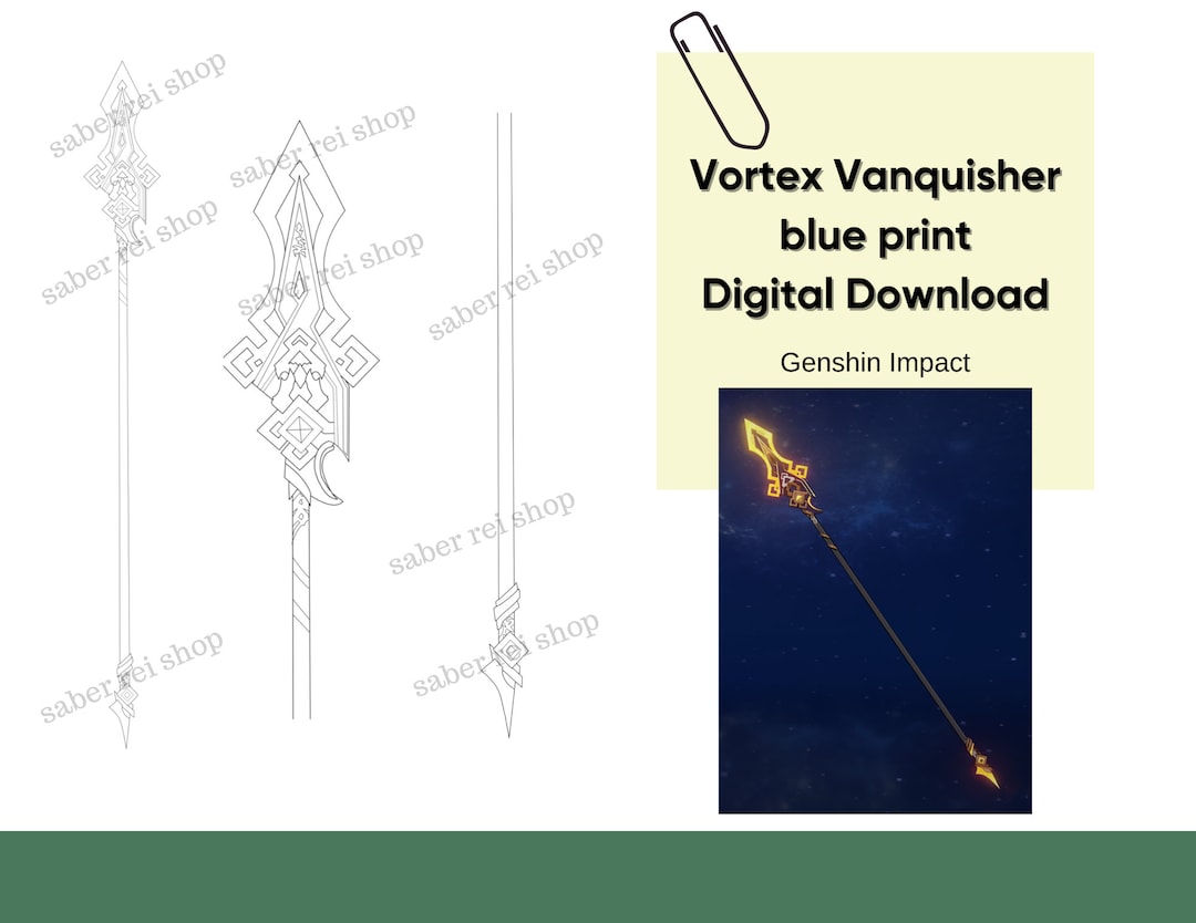 Vortex Vanquisher Digital Blueprint Template From Genshin Impact for ...