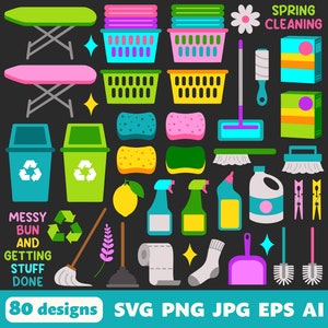 Cleaning Digital Files, SVG PNG JPG, Clipart, Cut Files, Cricut, Mop ...