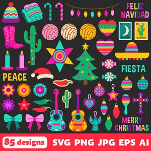 Christmas Fiesta Digital Files, SVG PNG JPG, Clipart, Cut Files, Cricut ...