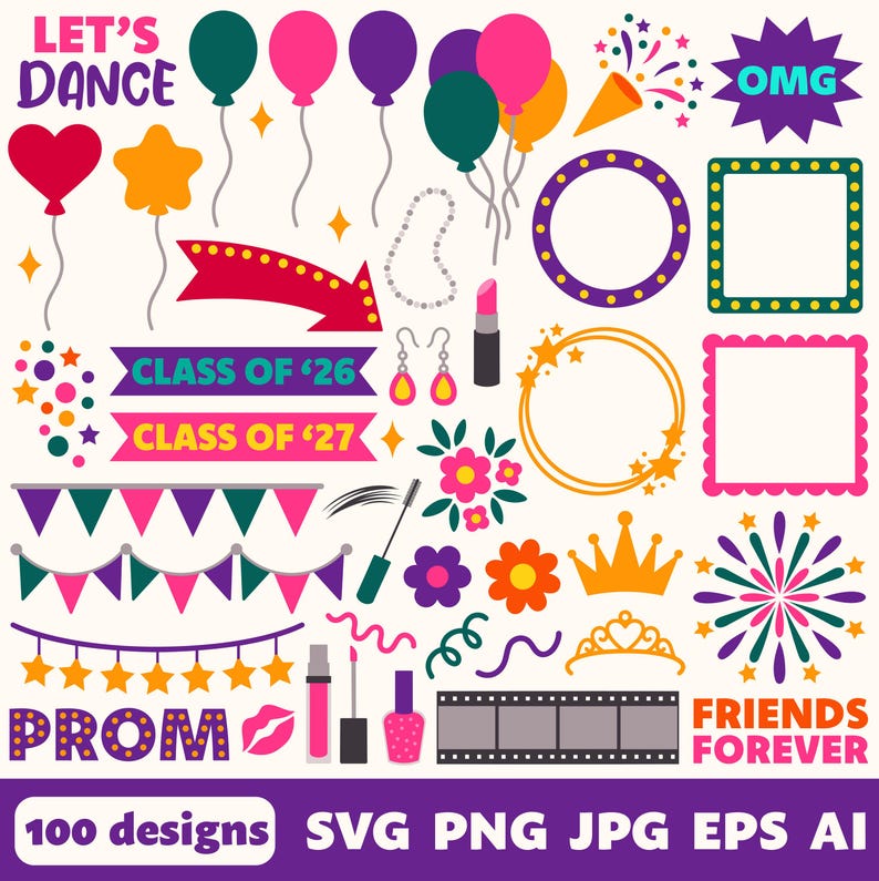 Prom Night Digital Files, SVG PNG JPG, Clipart, Cut Files, Cricut ...