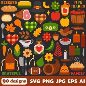Thanksgiving Digital Files, SVG PNG JPG, Clipart, Cut Files, Printable ...