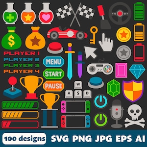 Gamer Digital Files, SVG PNG JPG, Clipart, Cut Files, Printable, Cricut ...