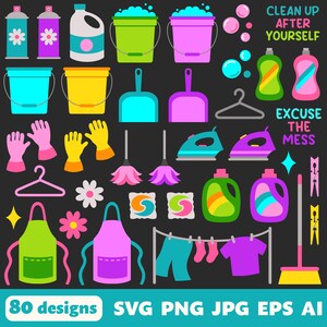 Cleaning Digital Files, SVG PNG JPG, Clipart, Cut Files, Cricut, Mop ...