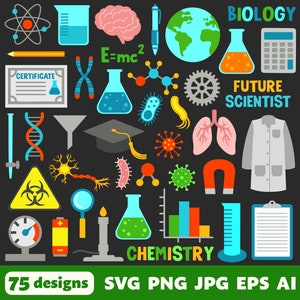 Science Digital Files, SVG PNG JPG, Clipart, Cut Files, Graphics ...