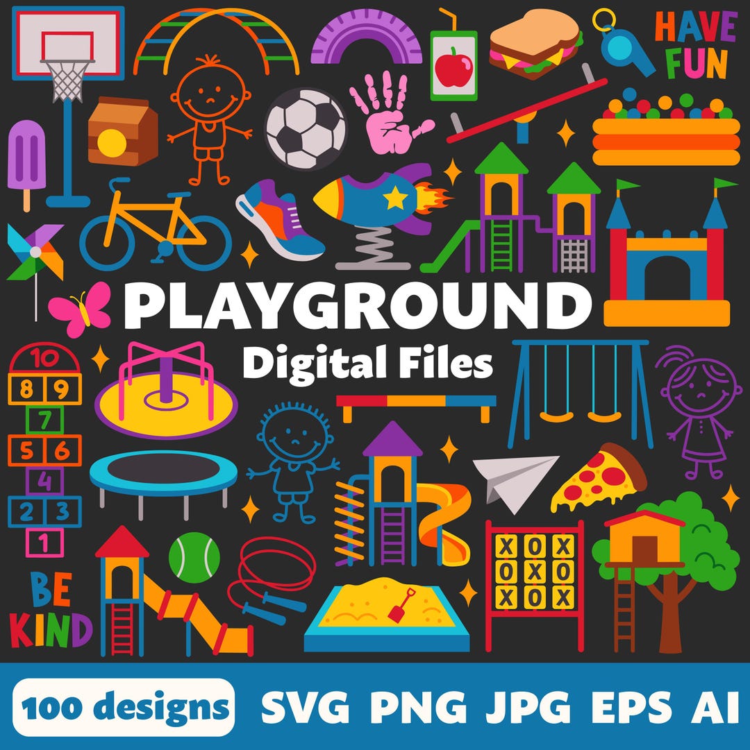 Playground Digital Files, SVG PNG JPG, Clipart, Cut Files, Cricut ...
