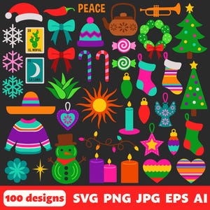 Christmas Fiesta Digital Files, SVG PNG JPG, Clipart, Cut Files, Cricut ...