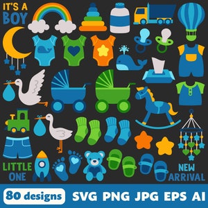 Baby Boy Digital Files, SVG PNG JPG, Clipart, Cut Files, Cricut ...