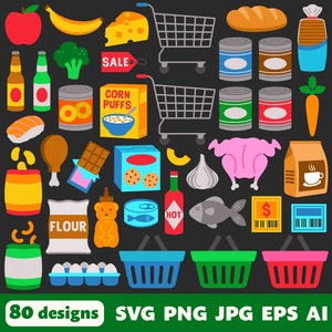Grocery Digital Files, SVG PNG JPG, Clipart, Cut Files, Cricut ...