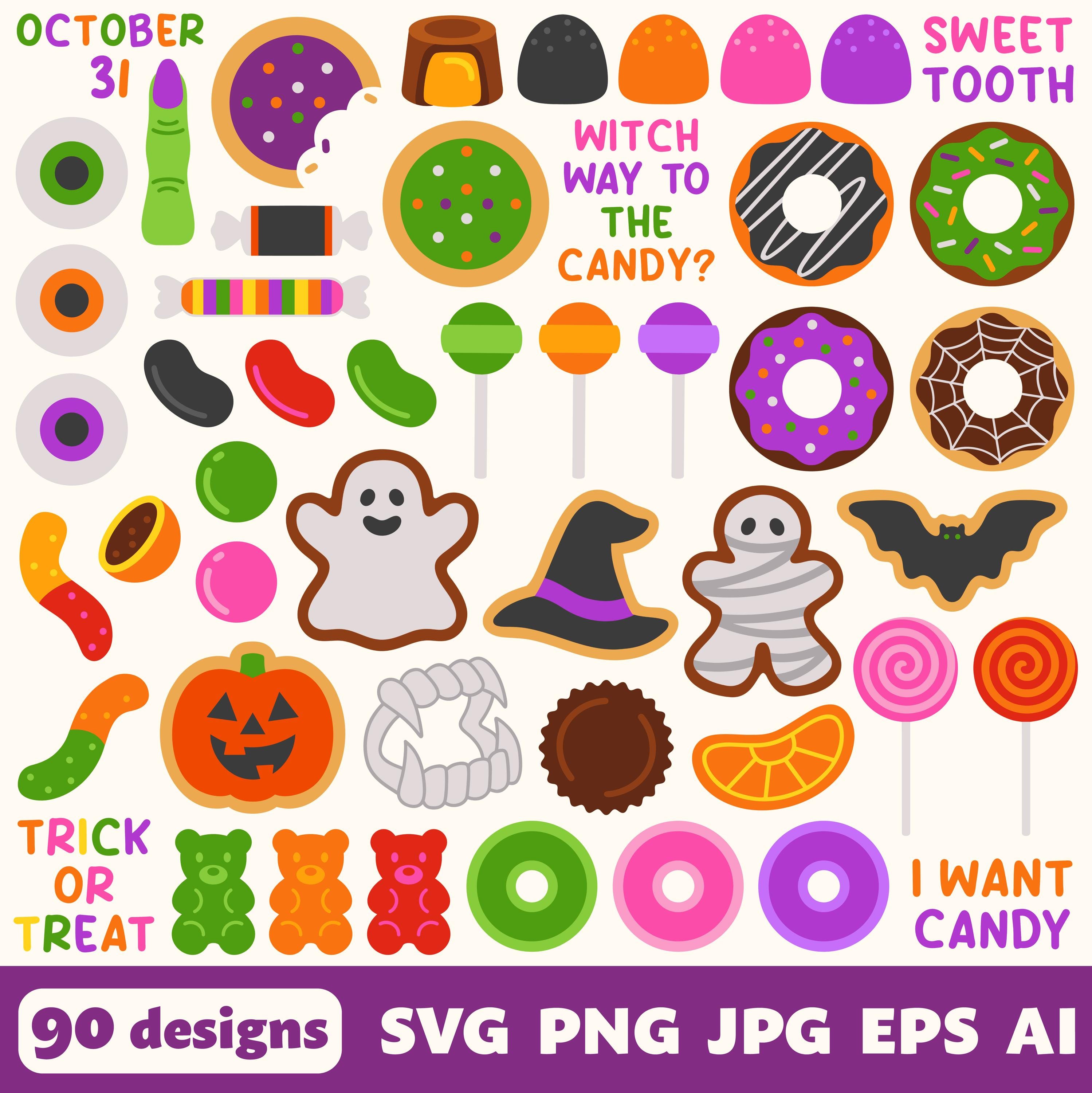 Trick or Treat Digital Files, SVG PNG JPG, Clipart, Cut Files ...