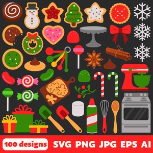 Christmas Bakery Digital Files, SVG PNG JPG, Clipart, Cut Files ...