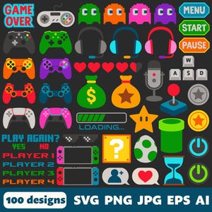 Gamer Digital Files, SVG PNG JPG, Clipart, Cut Files, Printable, Cricut ...