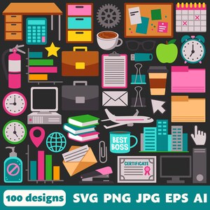 Office Digital Files, SVG PNG JPG, Clipart, Cut Files, Cricut, Work ...