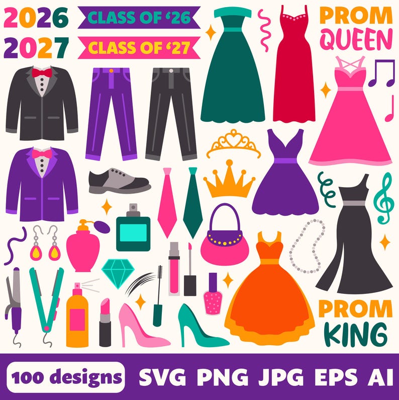 Prom Night Digital Files, SVG PNG JPG, Clipart, Cut Files, Cricut ...