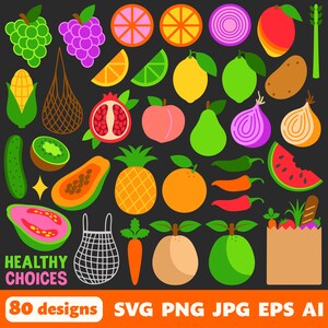 Produce Digital Files, SVG PNG JPG, Clipart, Cut Files, Cricut ...