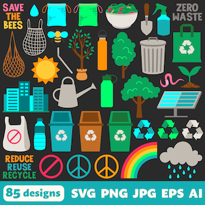 Environmental Digital Files, SVG PNG JPG, Clipart, Cut Files, Cricut ...