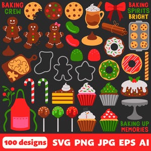 Christmas Bakery Digital Files, SVG PNG JPG, Clipart, Cut Files ...