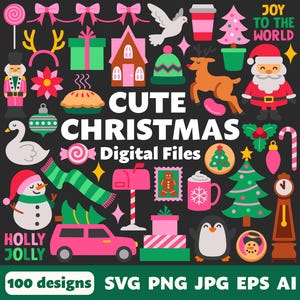 Cute Christmas Digital Files, SVG PNG JPG, Clipart, Cut Files, Cricut ...