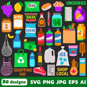 Grocery Digital Files, SVG PNG JPG, Clipart, Cut Files, Cricut ...