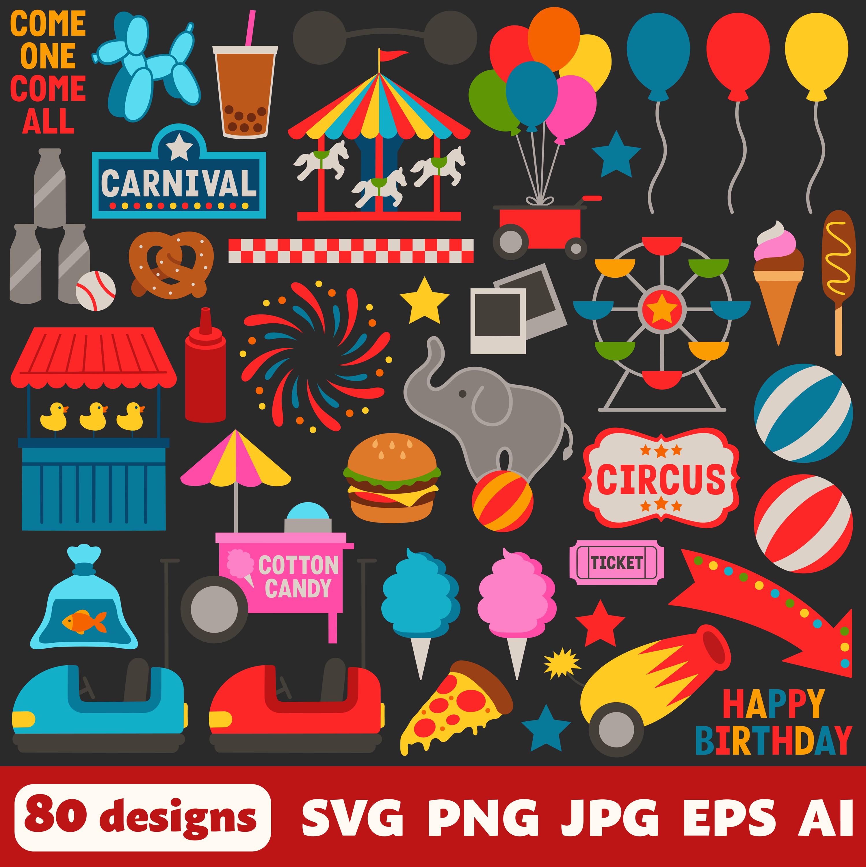 Carnival Digital Files, SVG PNG JPG, Clipart, Cut Files, Cricut, Rides ...