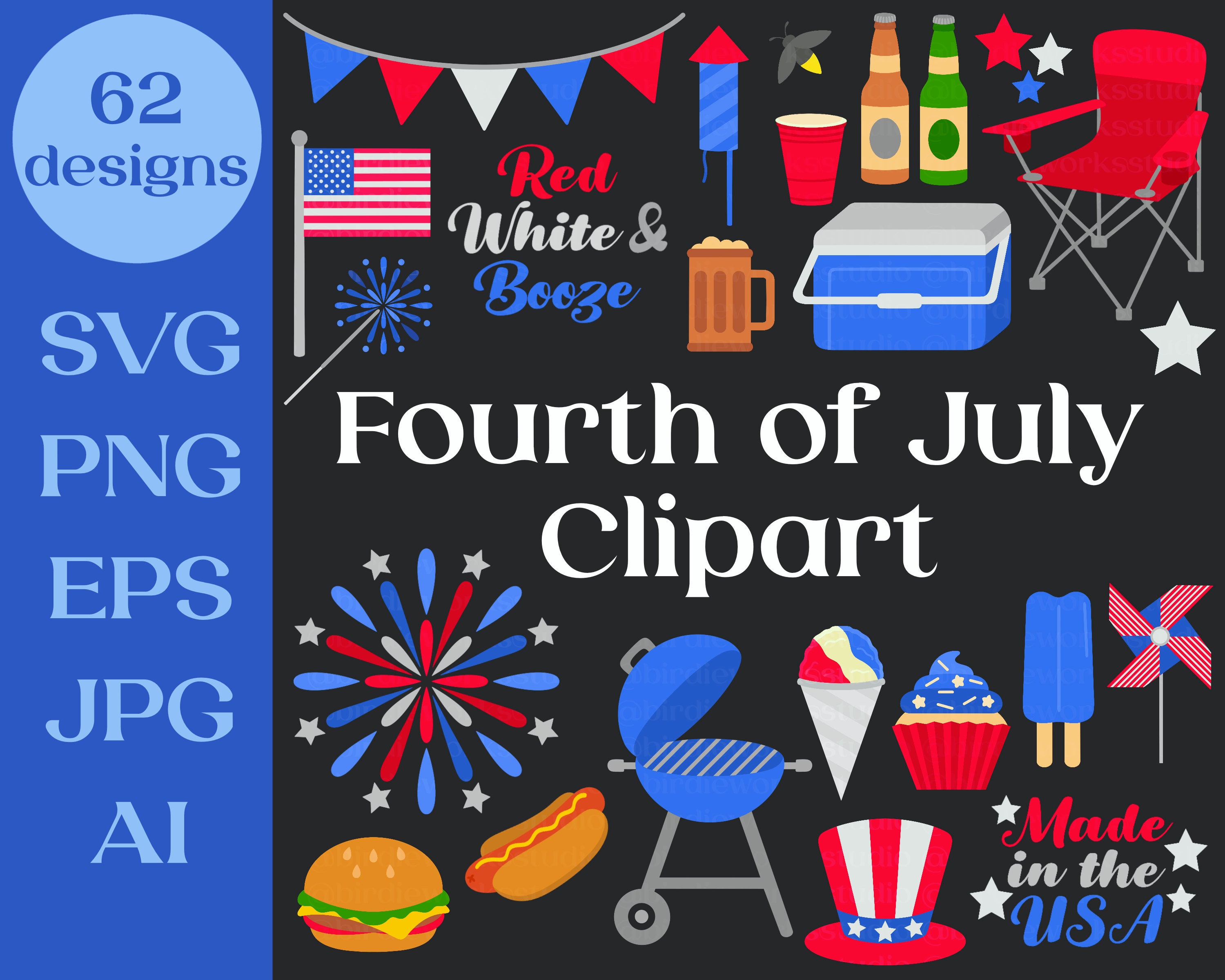 Happy 4th Of July Fireworks Clipart
