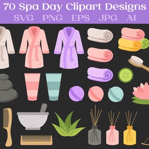 Spa Day Clipart & Cut Files, PNG SVG JPG, Cricut, Silueta, Zen ...