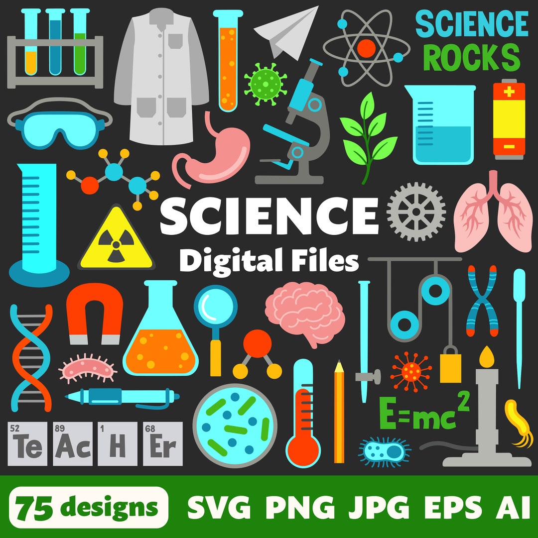 Science Digital Files, SVG PNG JPG, Clipart, Cut Files, Graphics ...