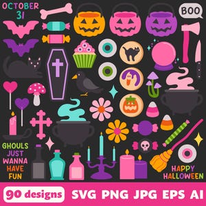 Cute Halloween Digital Files, SVG PNG JPG, Clipart, Cut Files ...