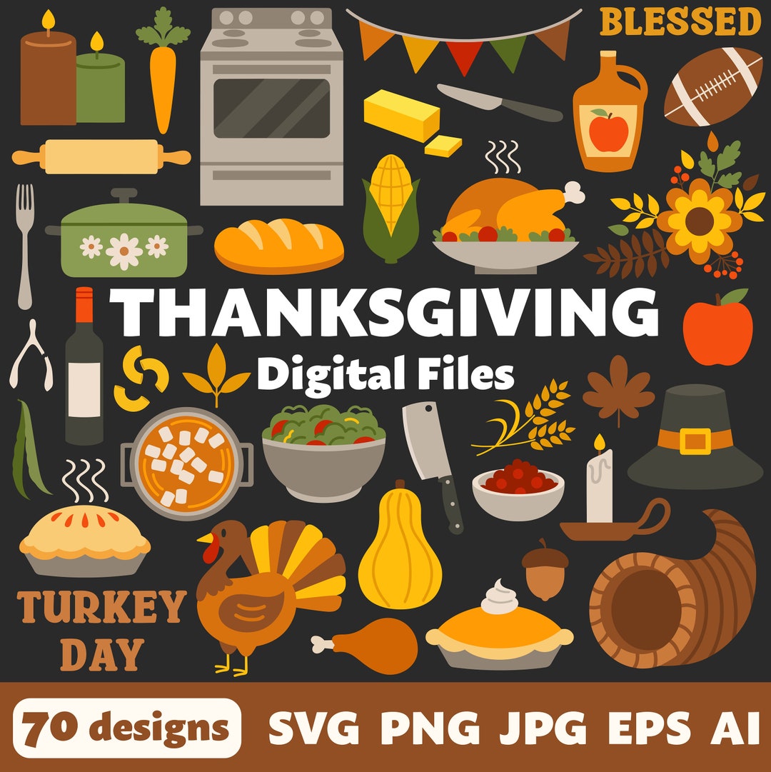Thanksgiving Digital Files, SVG PNG JPG, Clipart, Cut Files, Cricut ...