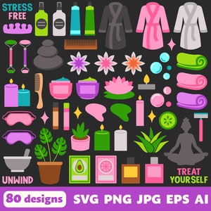 Spa Day Digital Files, SVG PNG JPG, Clipart, Cut Files, Cricut ...