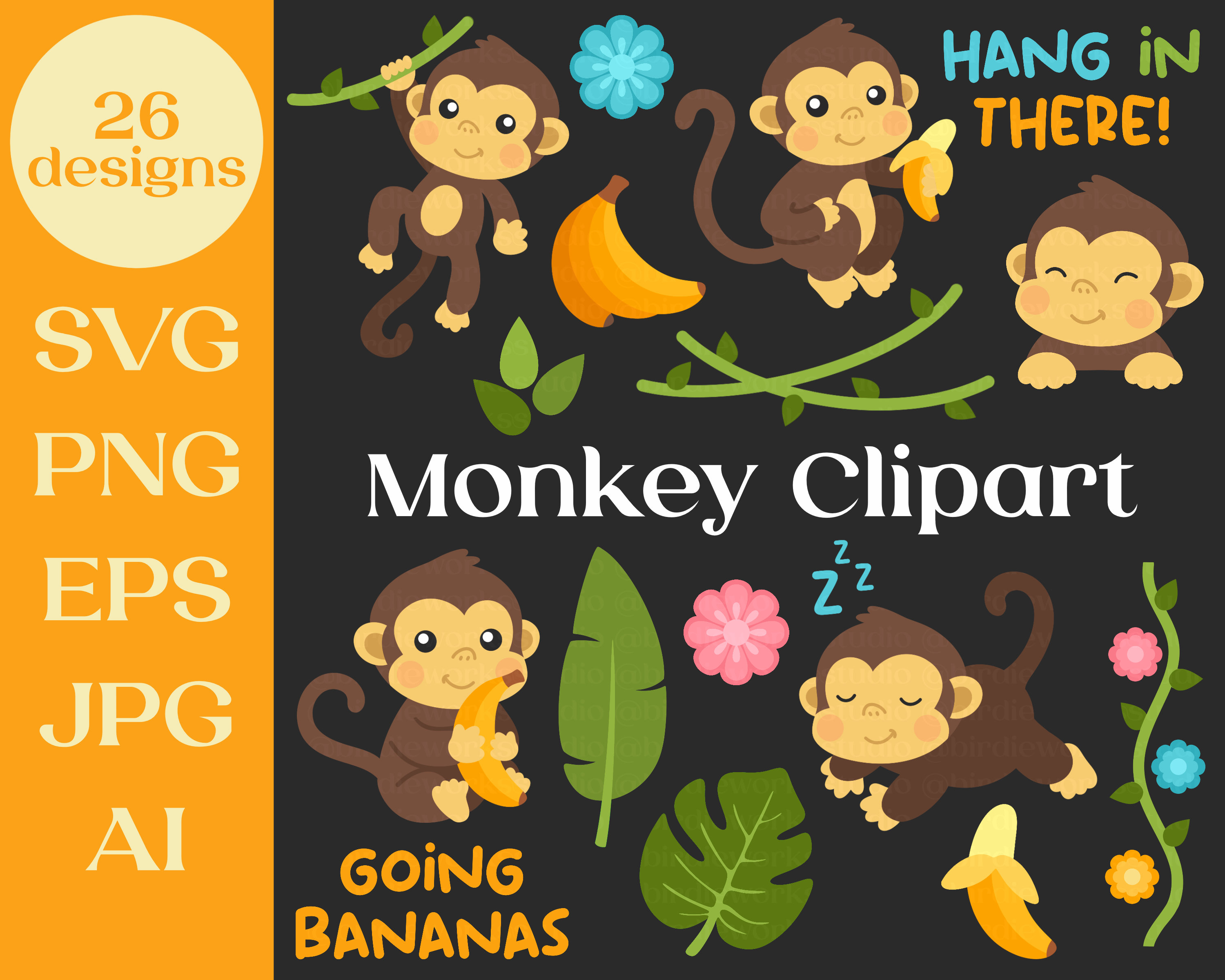 Baby Monkey Clip Art