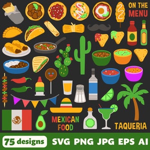 Mexican Food Digital Files, SVG PNG JPG, Clipart, Cut Files, Cricut ...